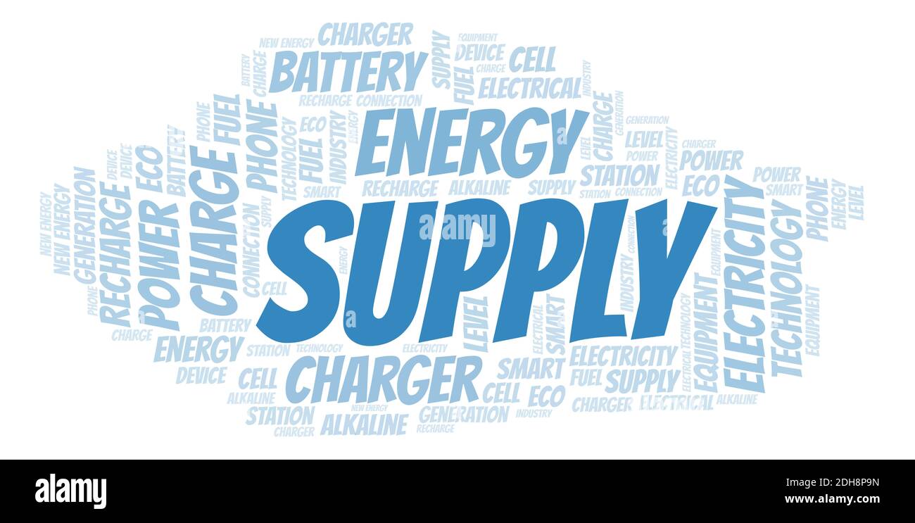 Supply typography word cloud create with text only Stock Photo - Alamy