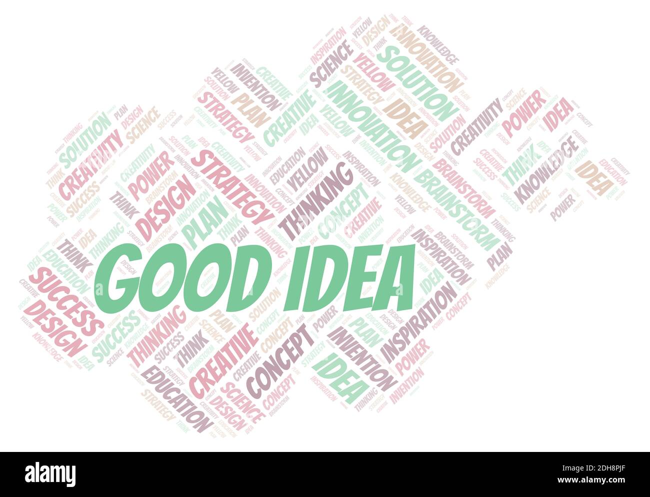 Good Idea typography word cloud create with text only Stock Photo - Alamy