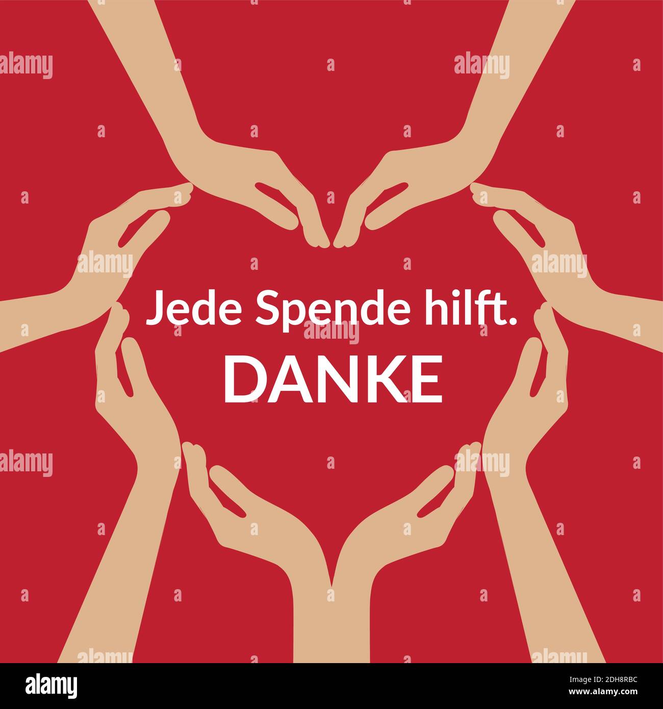 human hands with different skin colors form a heart for donation vector ...