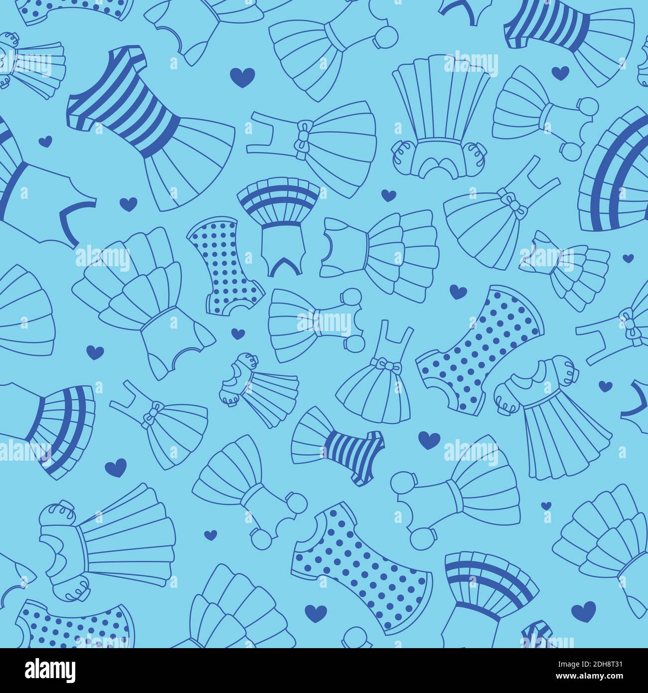 Blue seamless pattern of beautiful baby dress Stock Vector Image & Art ...