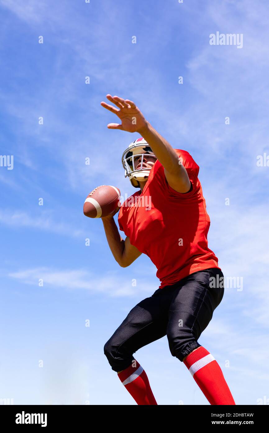 Football player with ball Stock Photo - Alamy