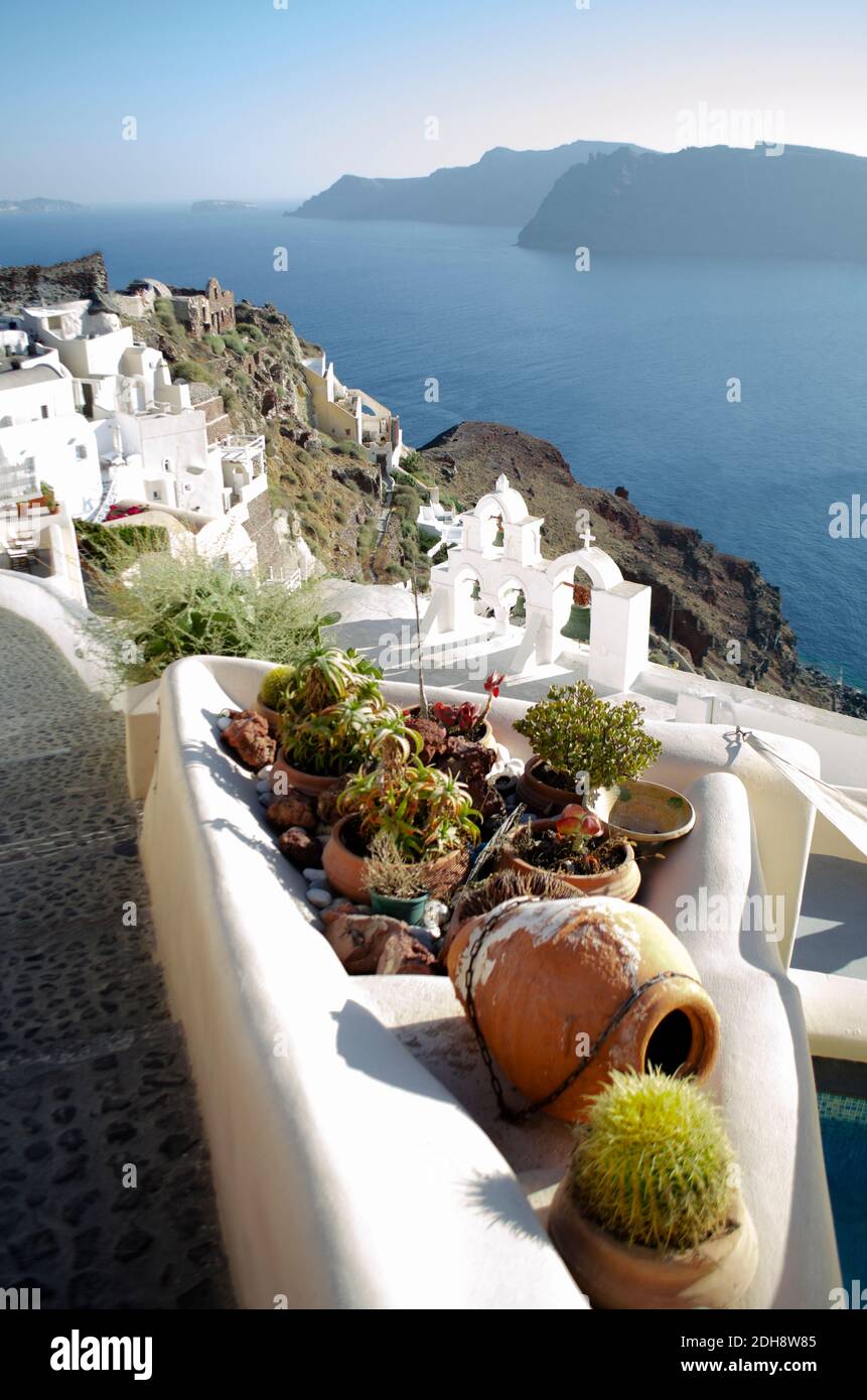 Santorini island sunny day hill hi-res stock photography and images - Alamy