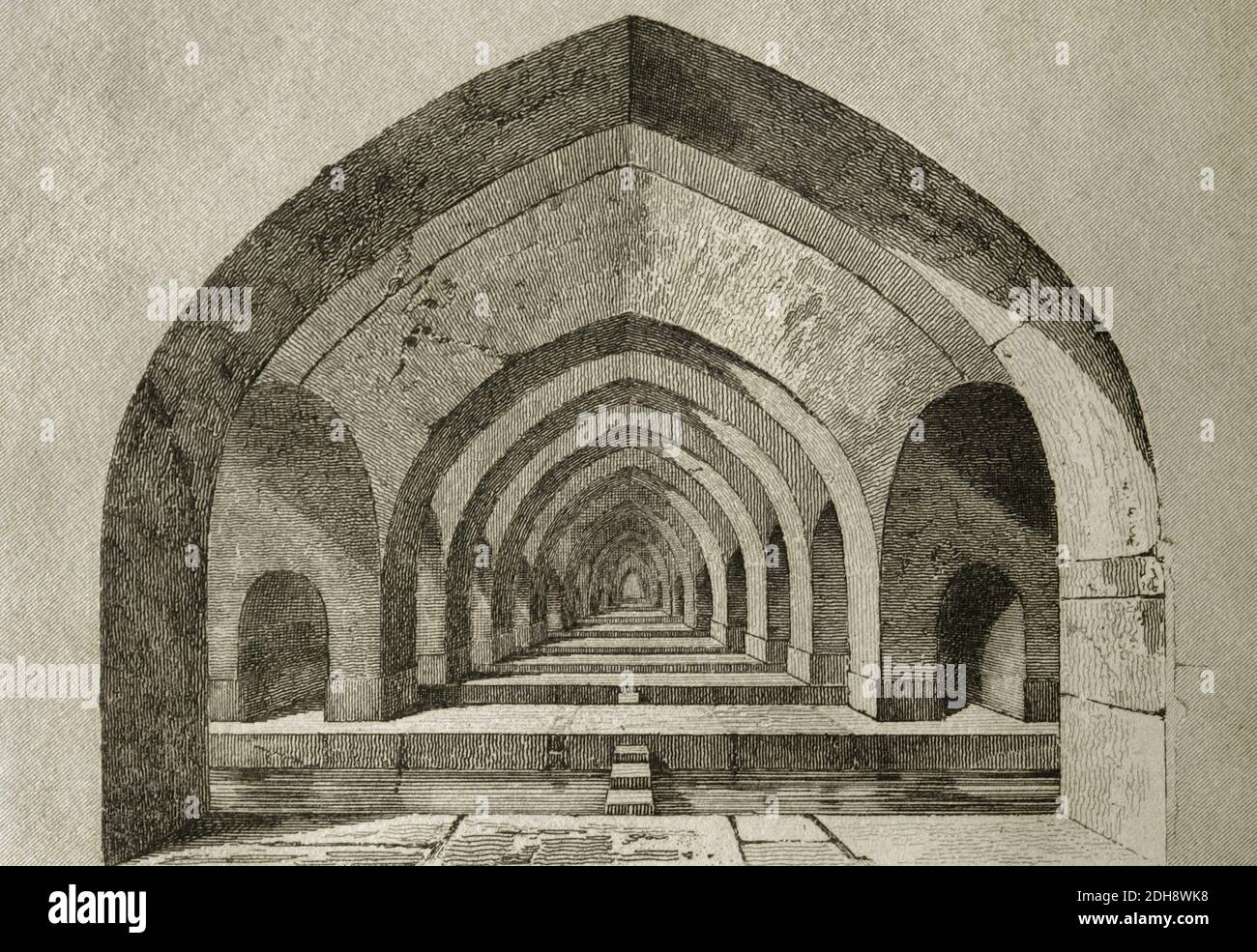 Persia, Isfahan. The Allahverdi Khan Bridge, also called Si-o-se-pol ...