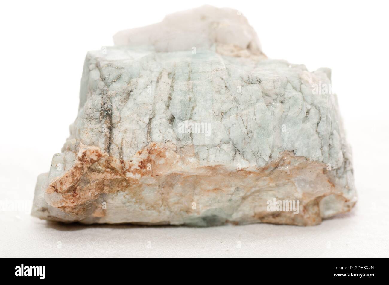 beryl crystal mineral sample on white background Stock Photo - Alamy
