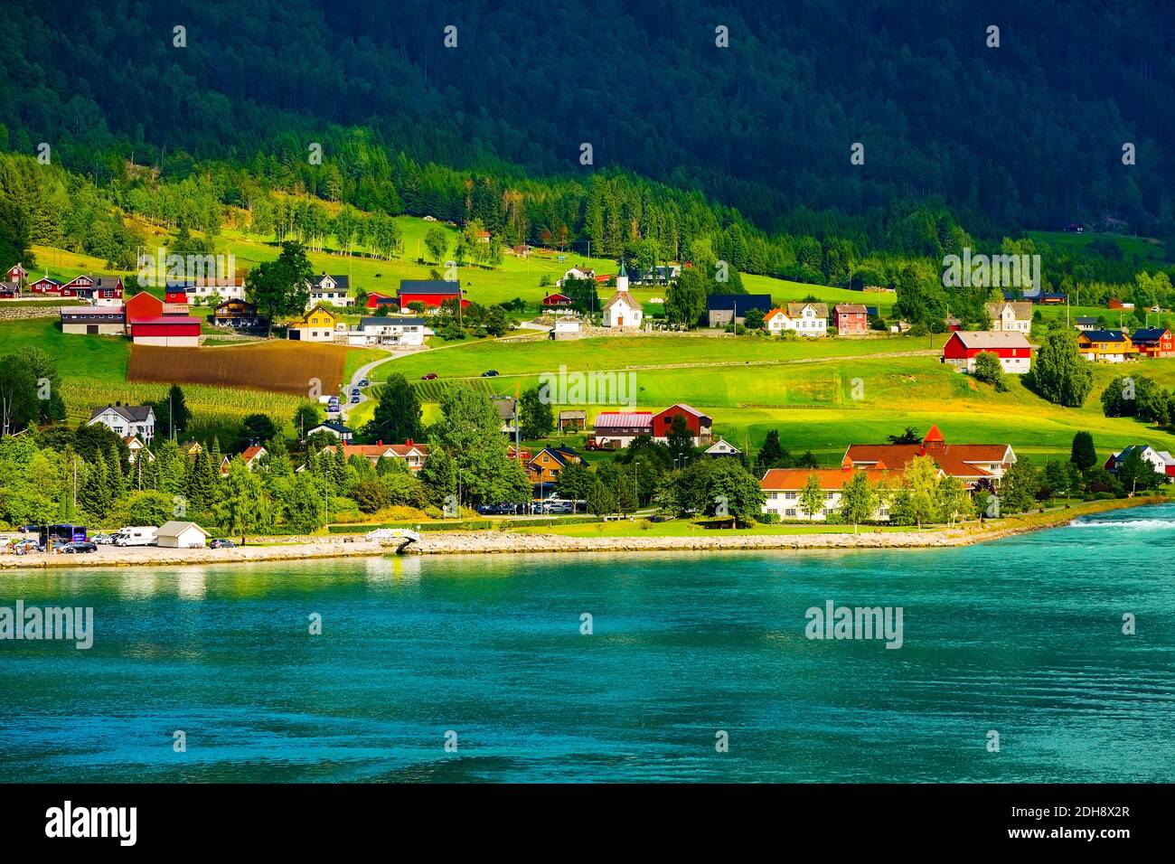 Norway fjord village landscape Stock Photo - Alamy