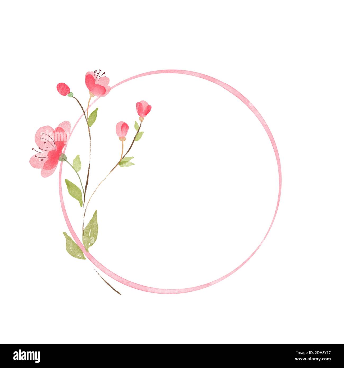 Watercolor round frame hi-res stock photography and images - Alamy