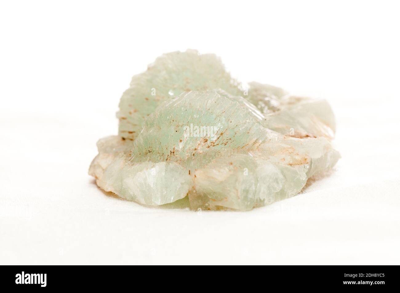 prehnite crystal light green mineral sample, rare earth mineral Stock ...