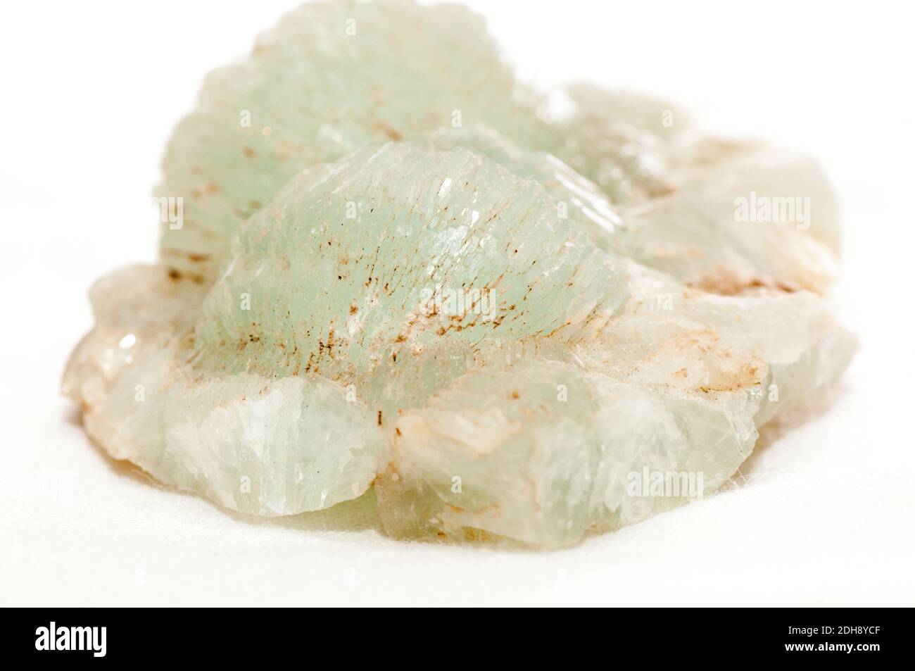 prehnite crystal light green mineral sample, rare earth mineral Stock ...