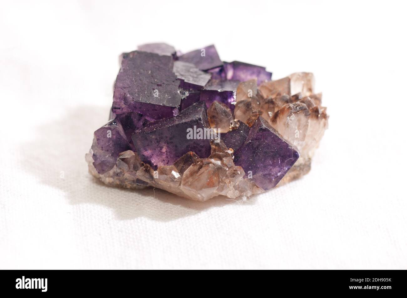 fluorite with quatrz crystals mineral samples, rare earth gems Stock ...