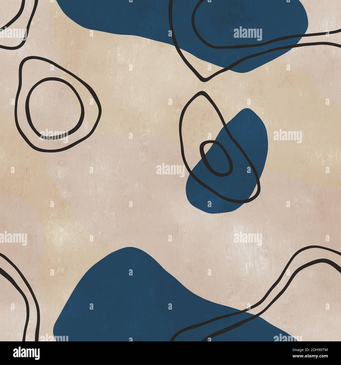 Seamless organic rounded curvy shapes naive design Stock Photo - Alamy