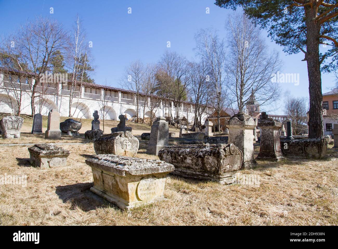 Russia. Tver region. Staritsa. Holy Dormition Monastery. Ancient burial ...