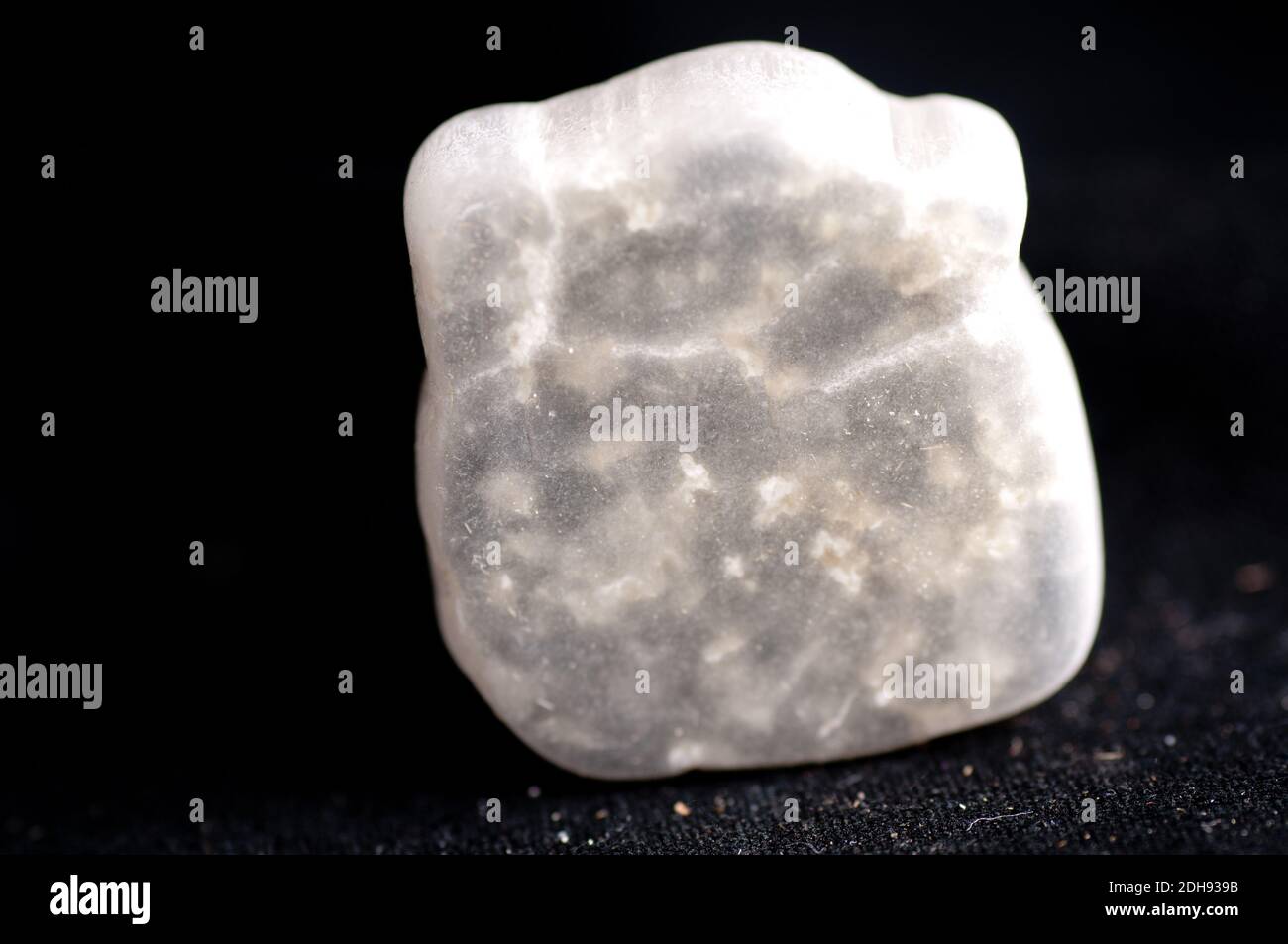 ulextite or tv rock mineral sample, white translucent stone Stock Photo ...