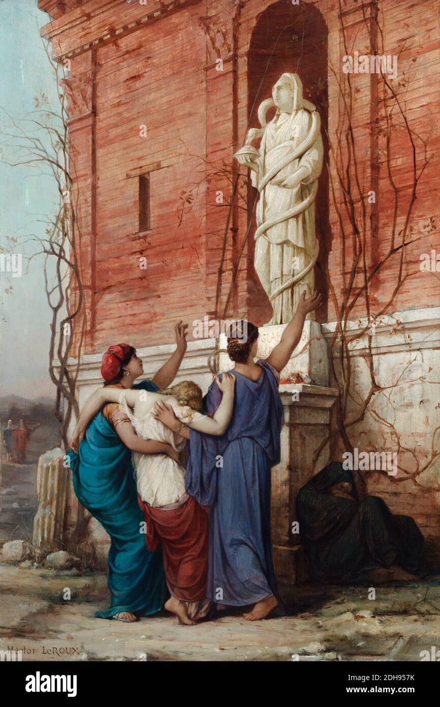 Invocation to the Goddess Hygieia, painting by Louis-Héctor Leroux ...