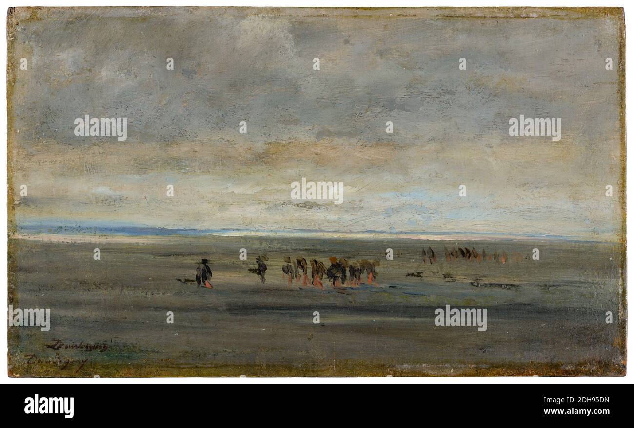 Clam Diggers, landscape painting by Charles-François Daubigny, 1850 ...