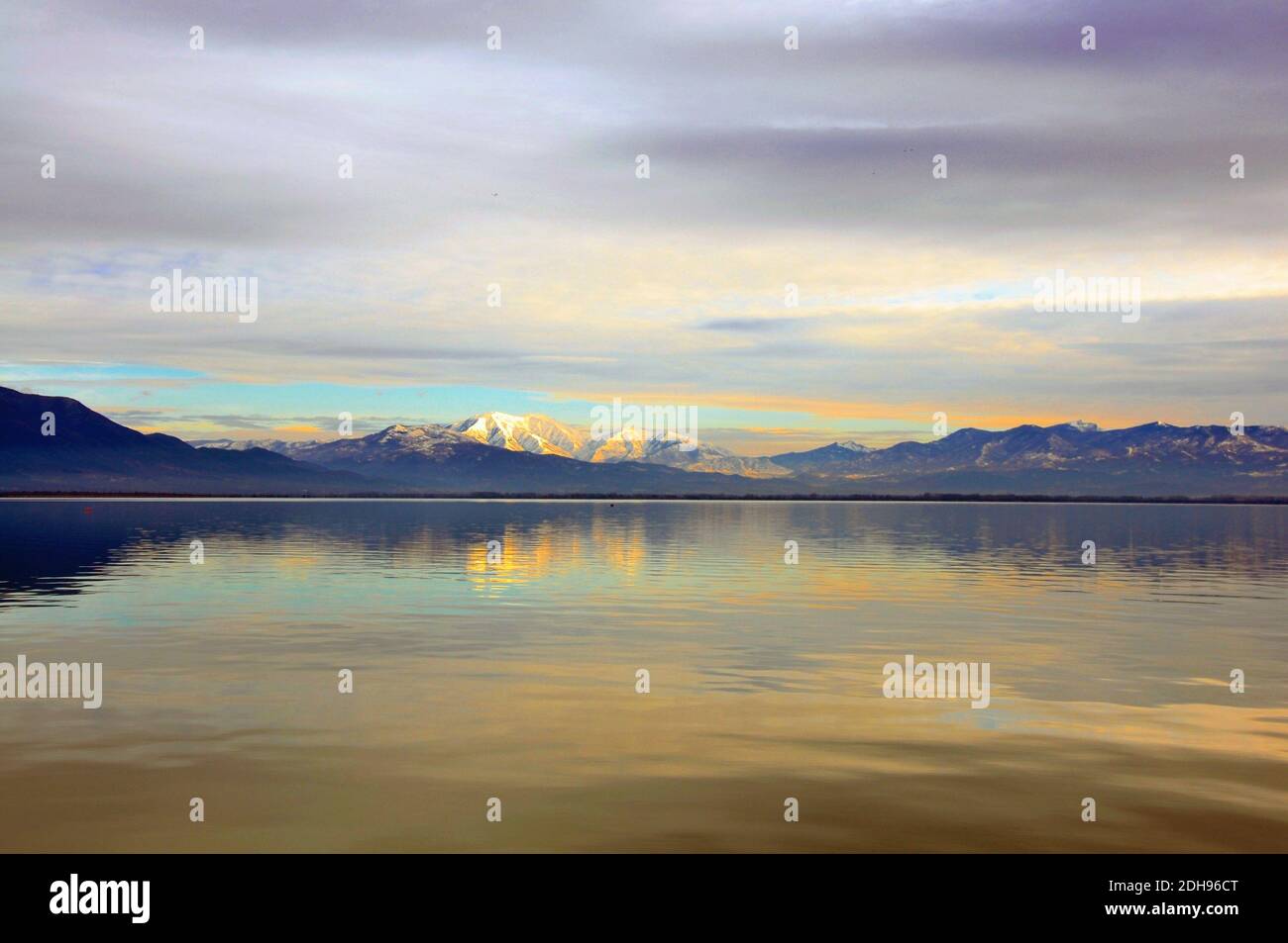 View of Kerkini lake, an artificial reservoir created in 1932 ...