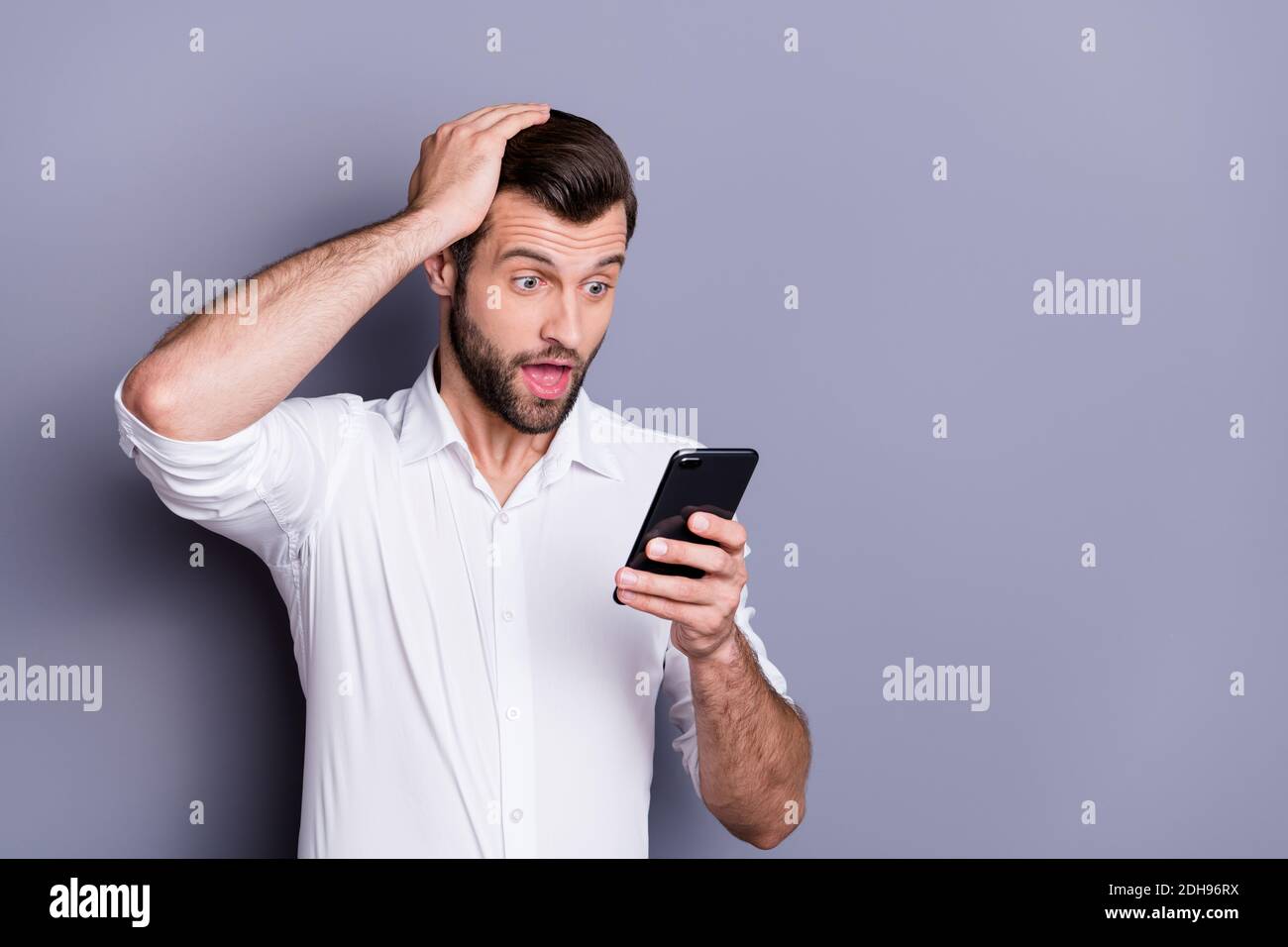 Close up face overwhelmed young hi-res stock photography and images - Alamy