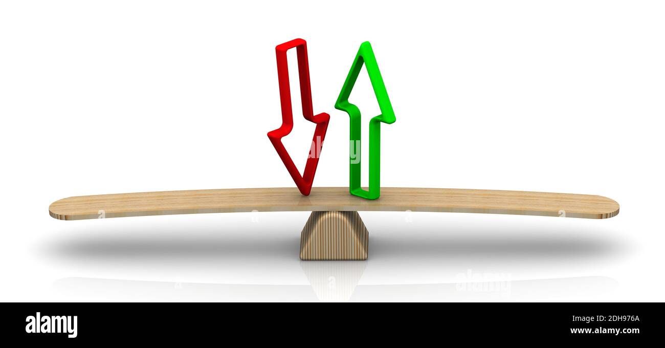 Scales with the arrows in the equilibrium position Stock Photo - Alamy