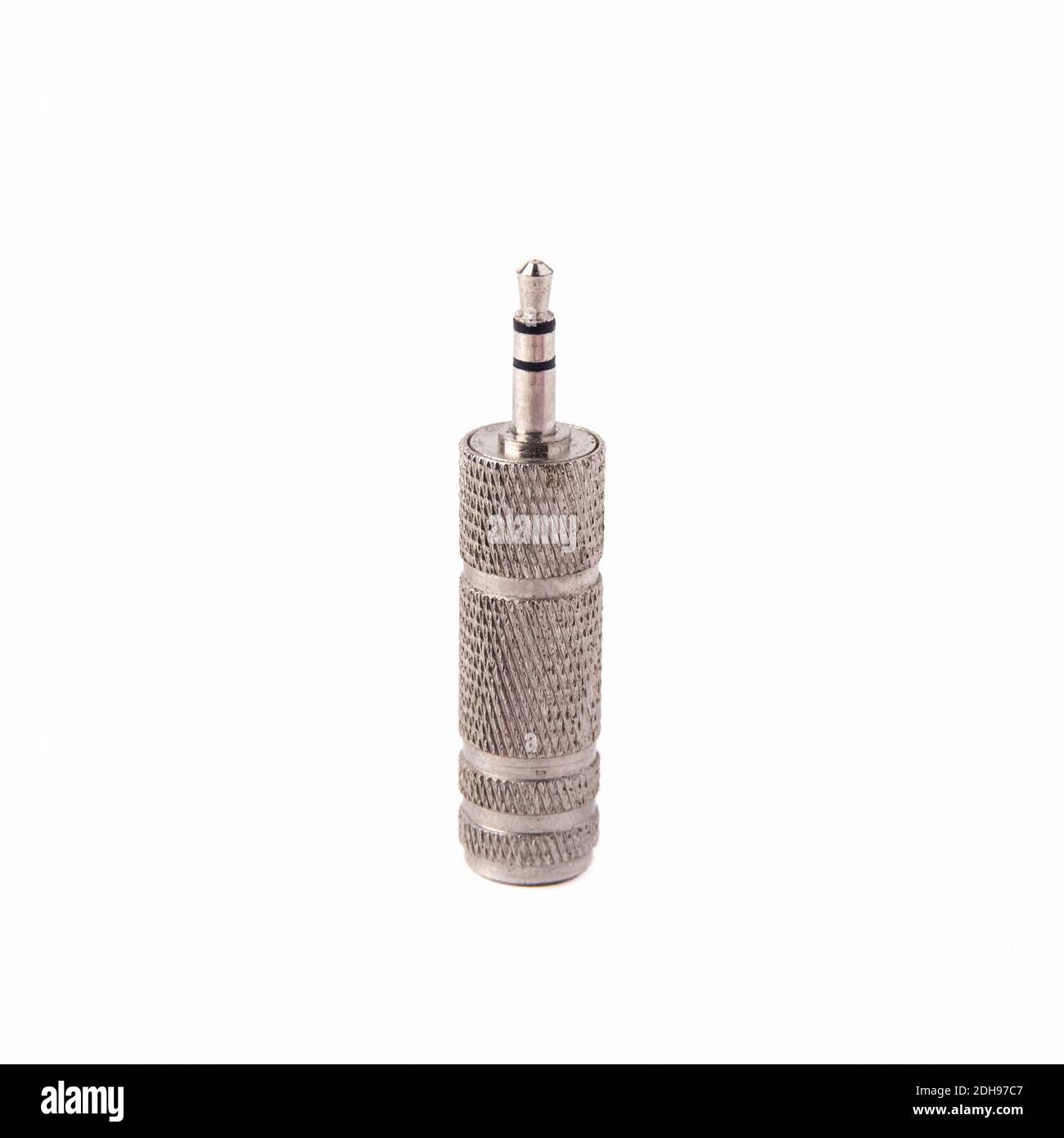 Metal audio Jack to mini Jack adapter, isolated on white background ...