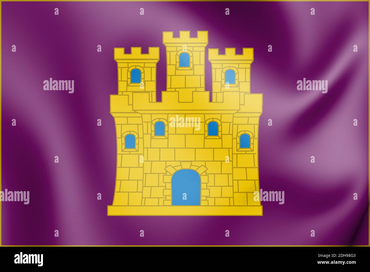 3D Flag of Castile (purple). 3D Illustration Stock Photo - Alamy