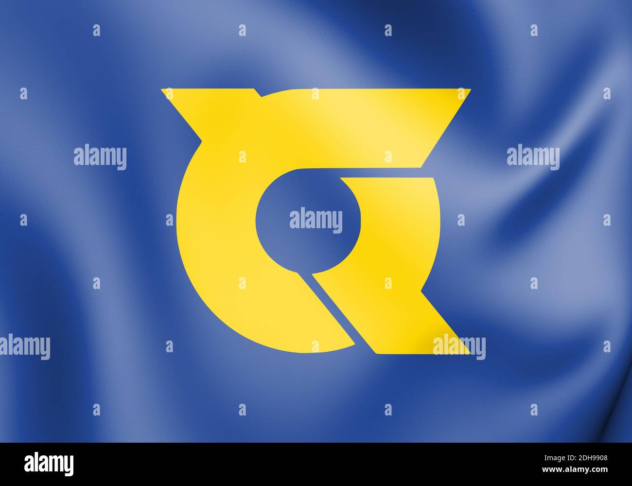 3D Flag of Tokushima Prefecture, Japan. 3D Illustration Stock Photo - Alamy