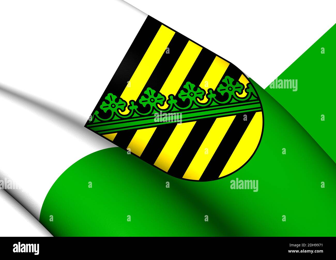 3D Flag of Saxony, Germany. 3D Illustration Stock Photo - Alamy