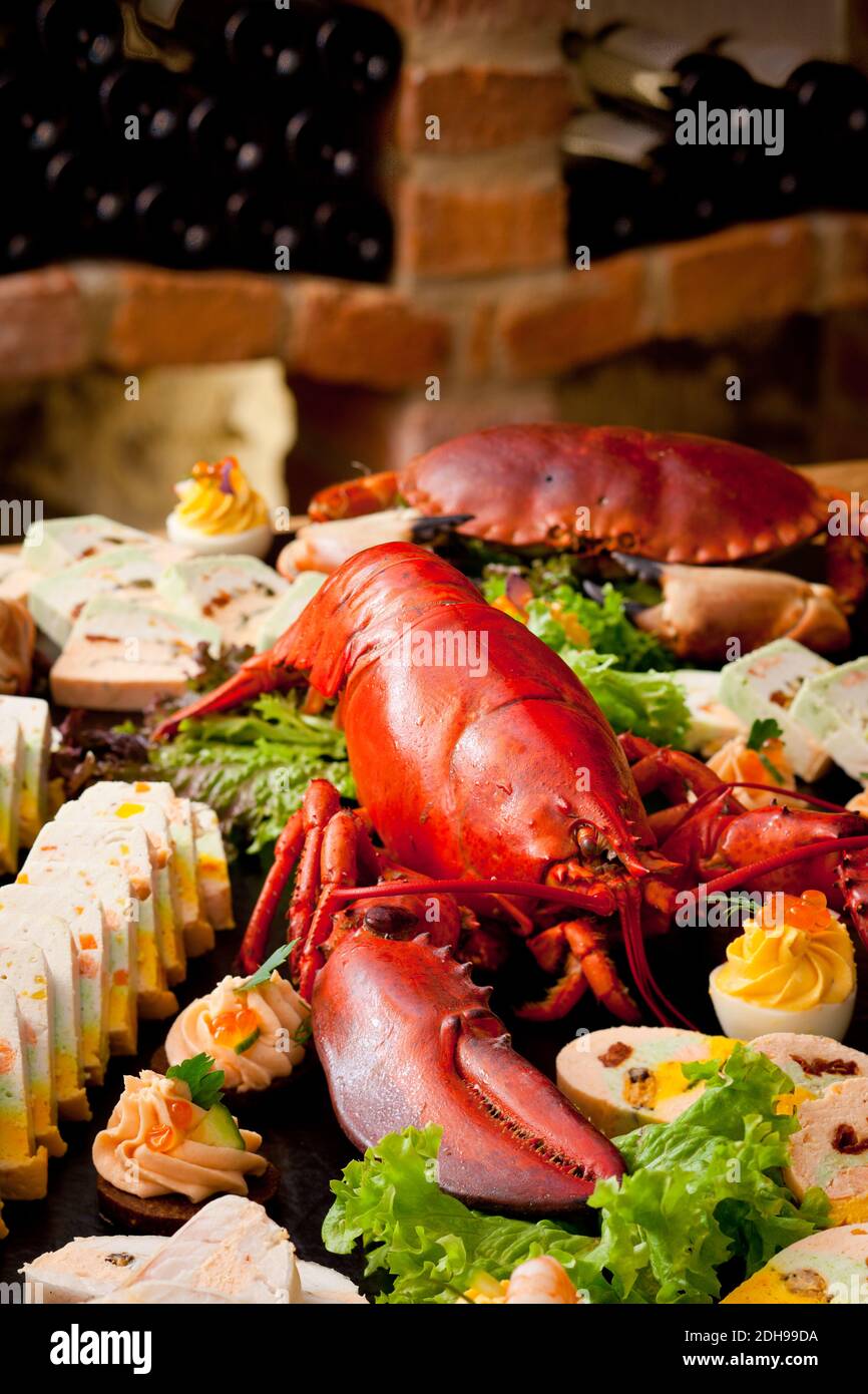 Plate with different seafood Stock Photo - Alamy