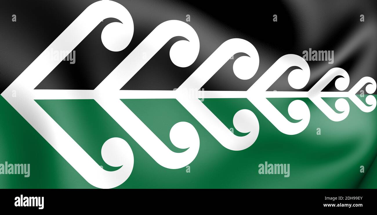 3D Koru Fern Flag, New Zealand. 3D Illustration Stock Photo - Alamy