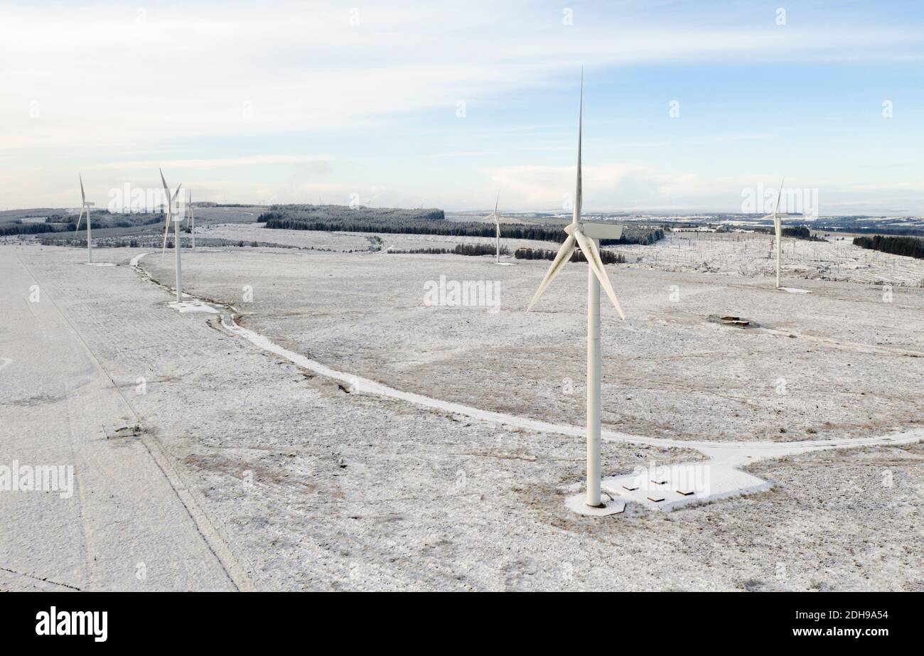 Aerial view of wind turbines, West Lothian, Scotland Stock Photo - Alamy