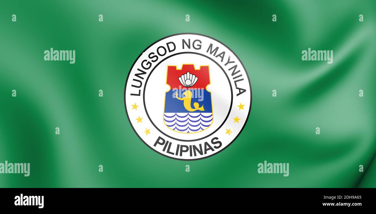 3D Flag of Manila, Philippines. 3D Illustration Stock Photo - Alamy