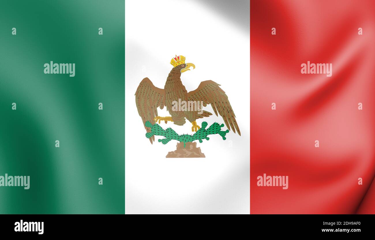 3D Flag of Mexico (1821-1823). 3D Illustration Stock Photo - Alamy