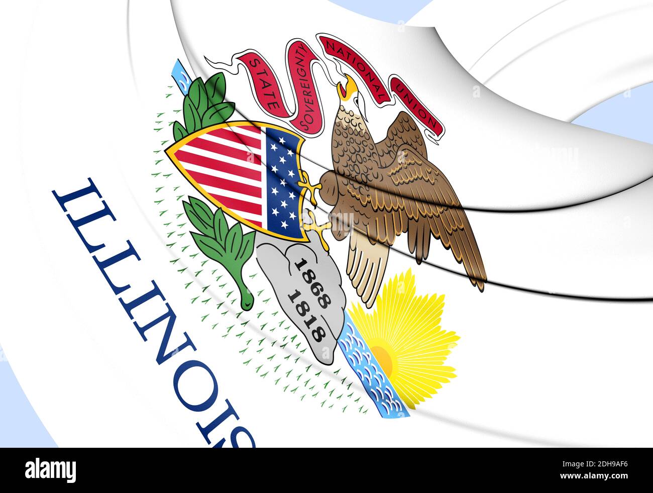 3D Flag of Illinois, USA. 3D Illustration Stock Photo - Alamy