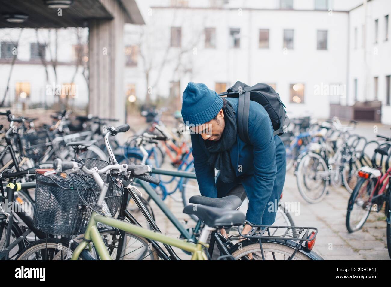 Male college student bicycle hi-res stock photography and images - Alamy