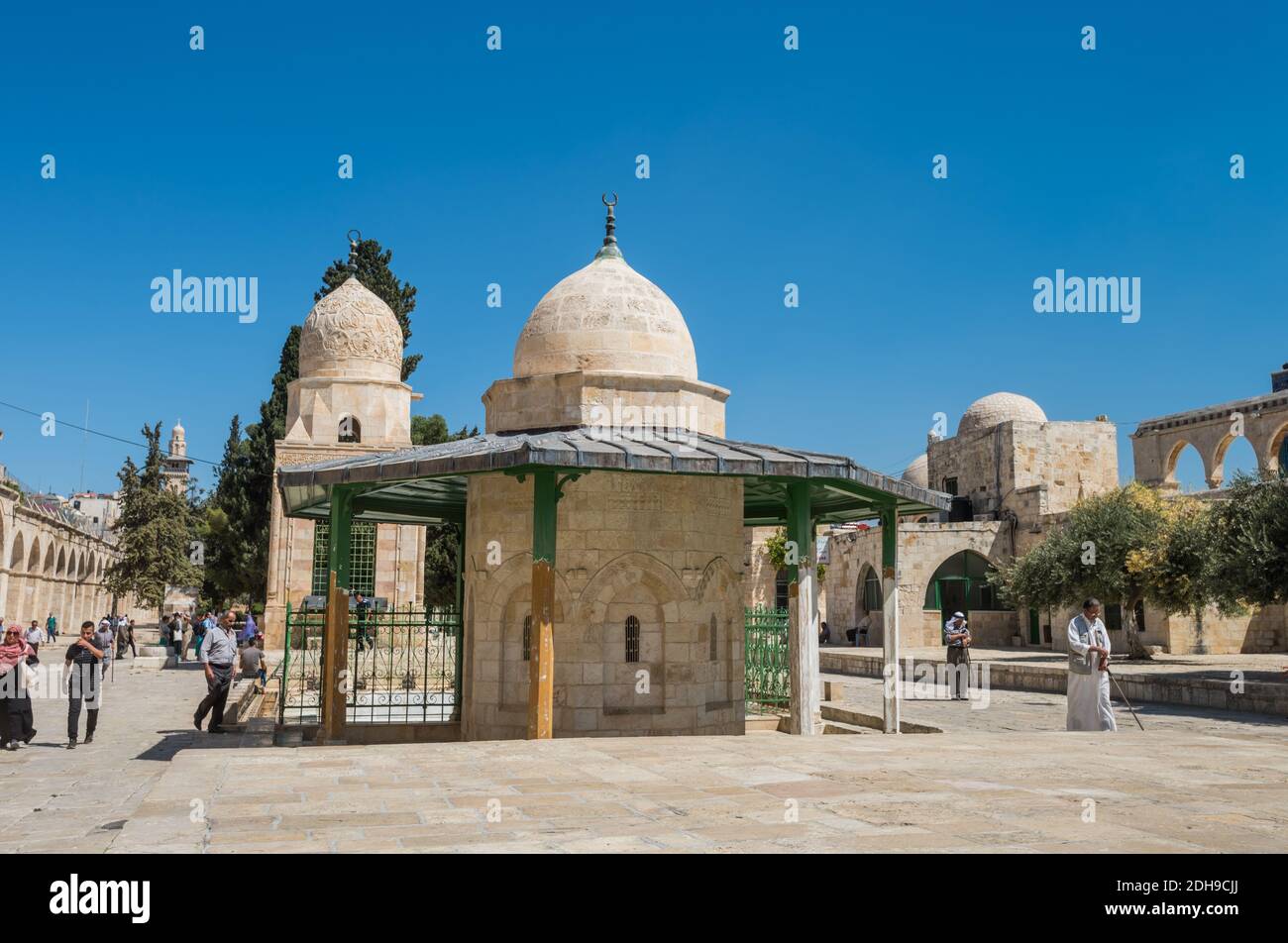 Islamic dome and buildings surrounding the square of the Golden Dome of ...