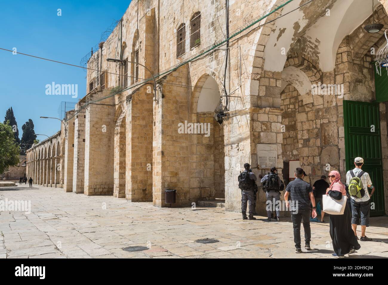 Exit gate, Cotton Merchants' Gate, of the Golden Dome of the Rock and a ...