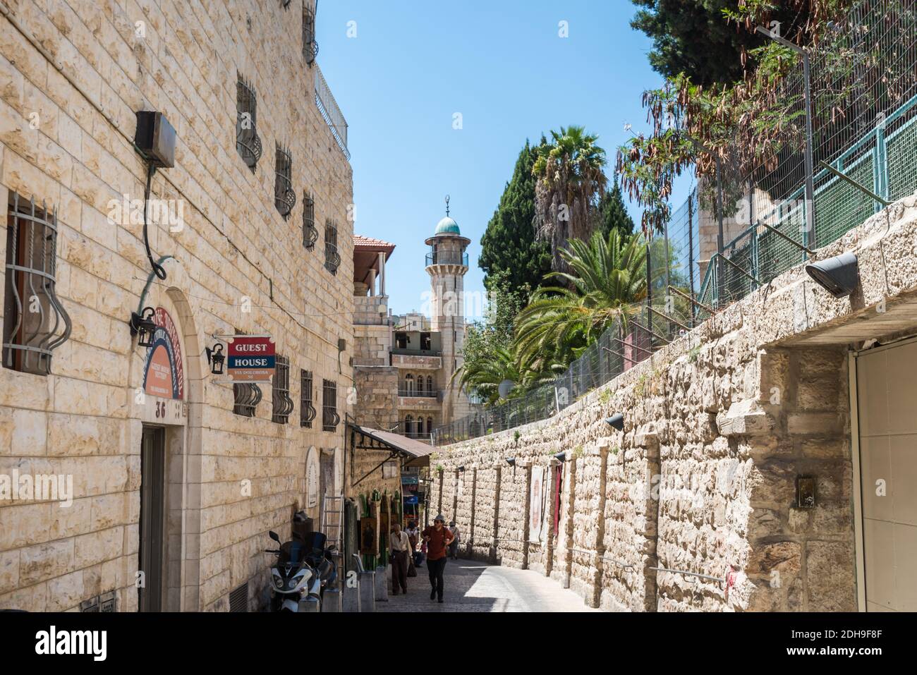 Street view of old street of Muslim quarter in the old city of ...