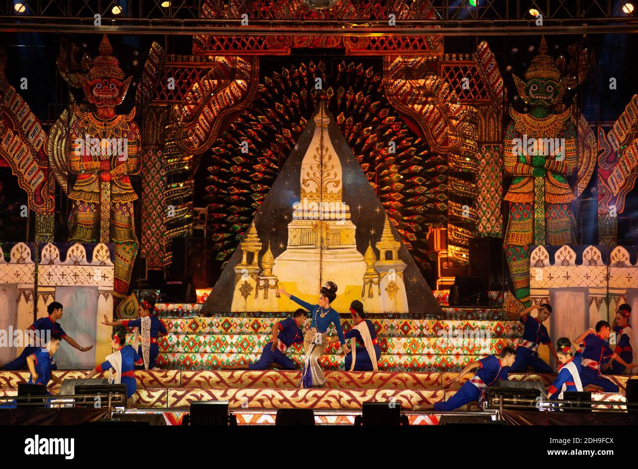 Unidentified dancer is traditional dance performance on stage take part ...