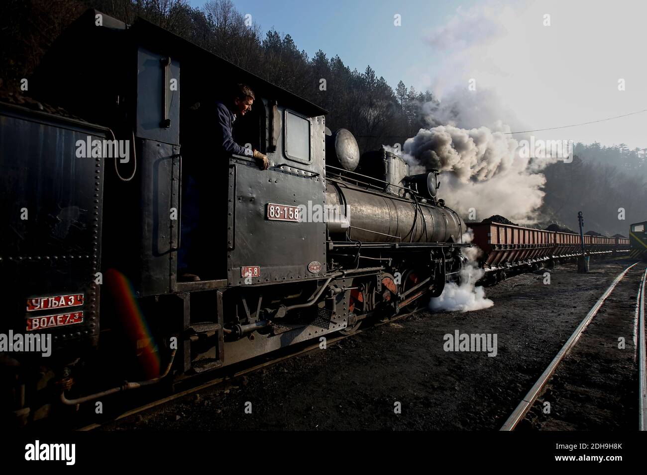 Bosnianman Sefik Salihovic prepares steam engine for driving in Bosnian ...