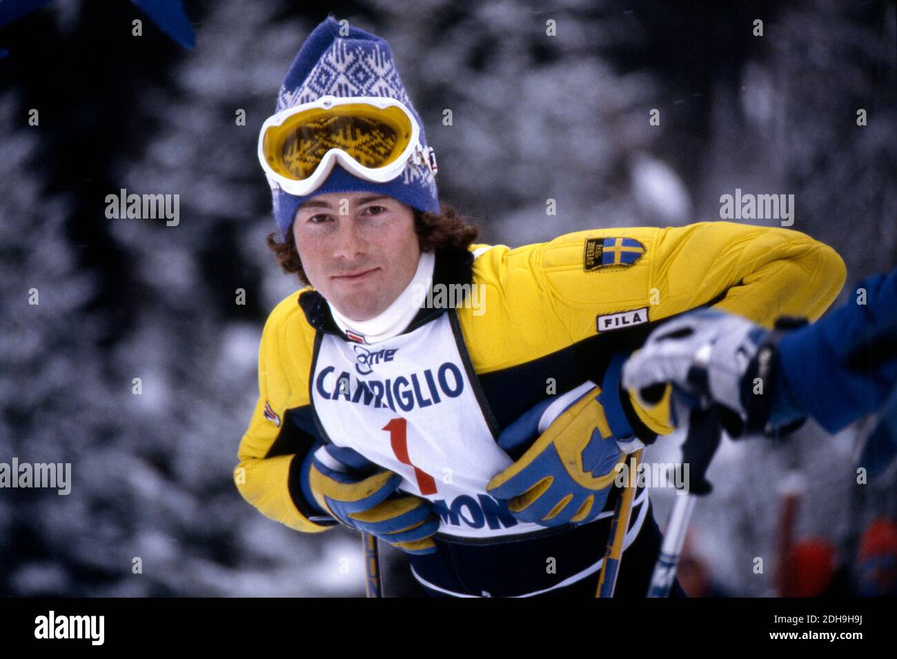 Ingemar STENMARK, SWE, Sweden, alpine skiing, ski racer, posing on ski ...