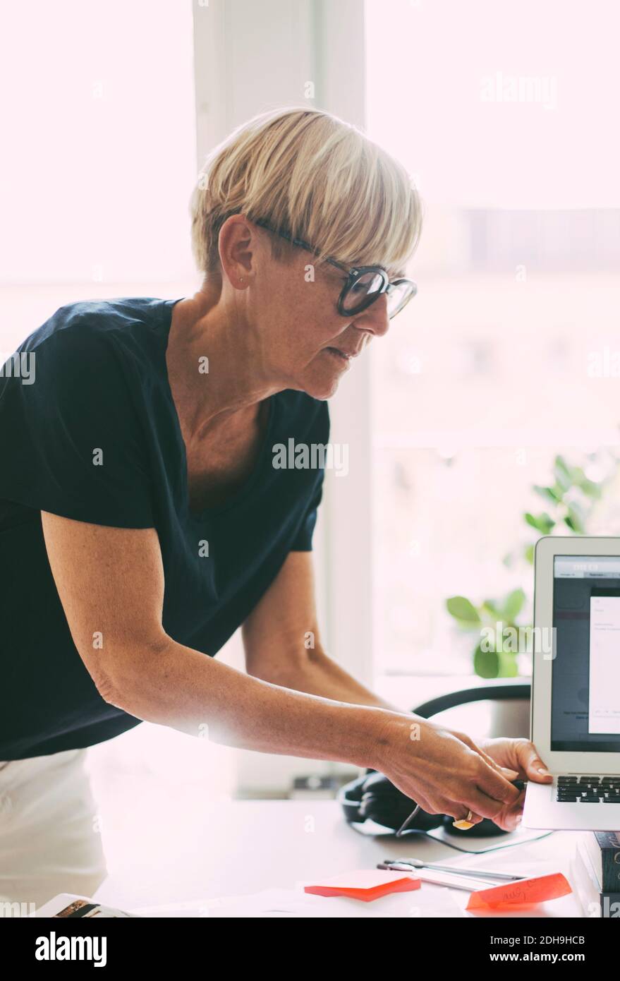 Woman working computer laptop hi-res stock photography and images - Alamy