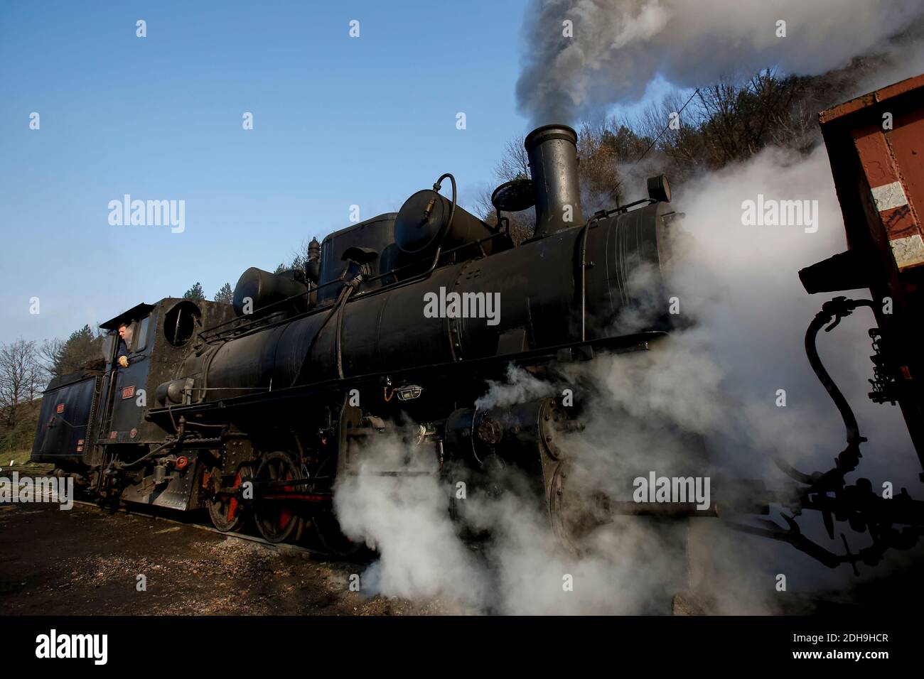 Bosnianman Sefik Salihovic prepares steam engine for driving in Bosnian ...