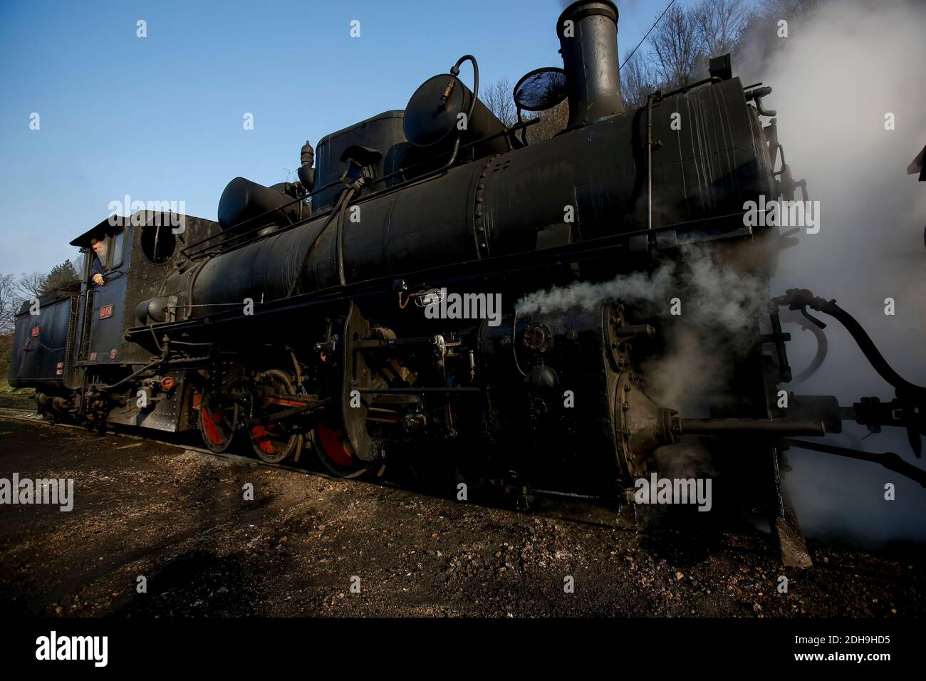 Bosnianman Sefik Salihovic prepares steam engine for driving in Bosnian ...