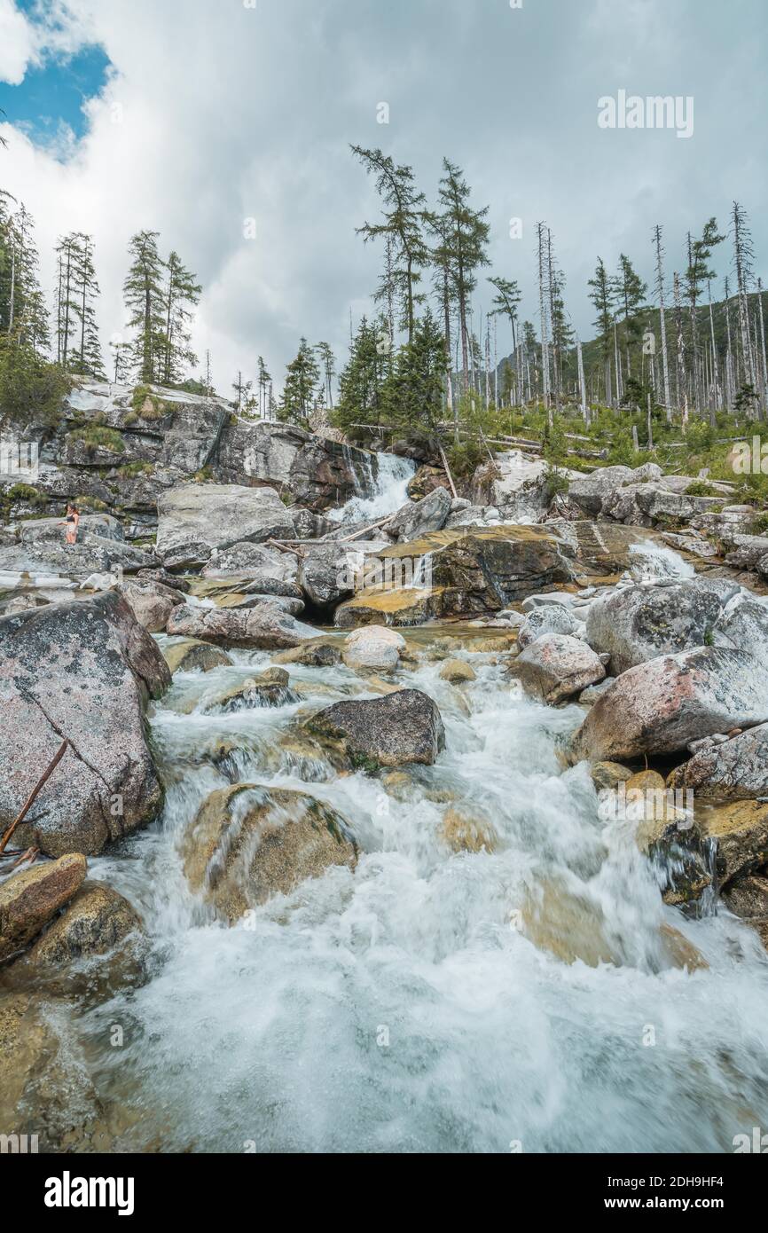Waterfalls of Cold stream in Great Cold Valley in High Tatras, Slovakia ...