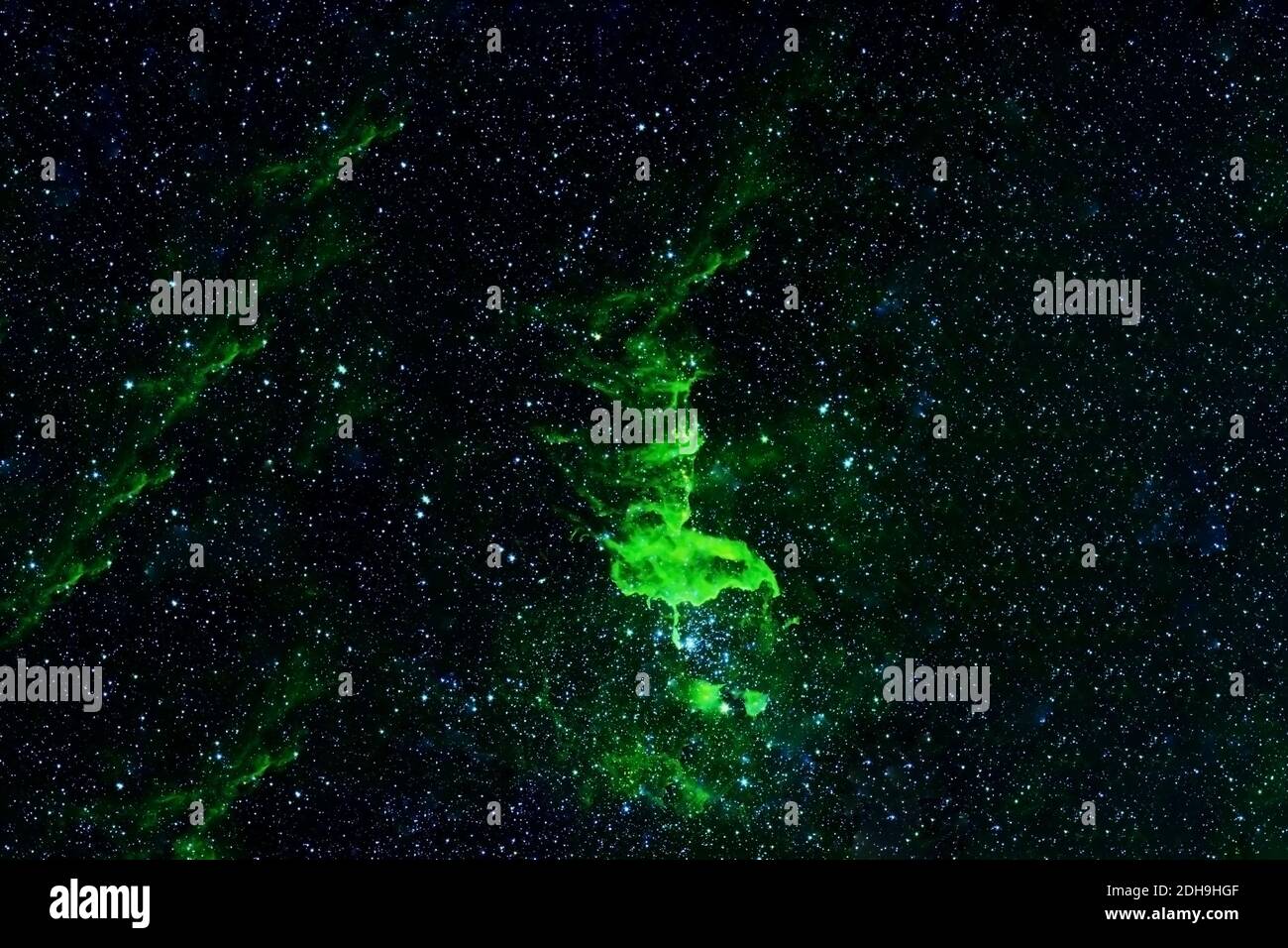 Green galaxy in deep space. Elements of this image were furnished by ...
