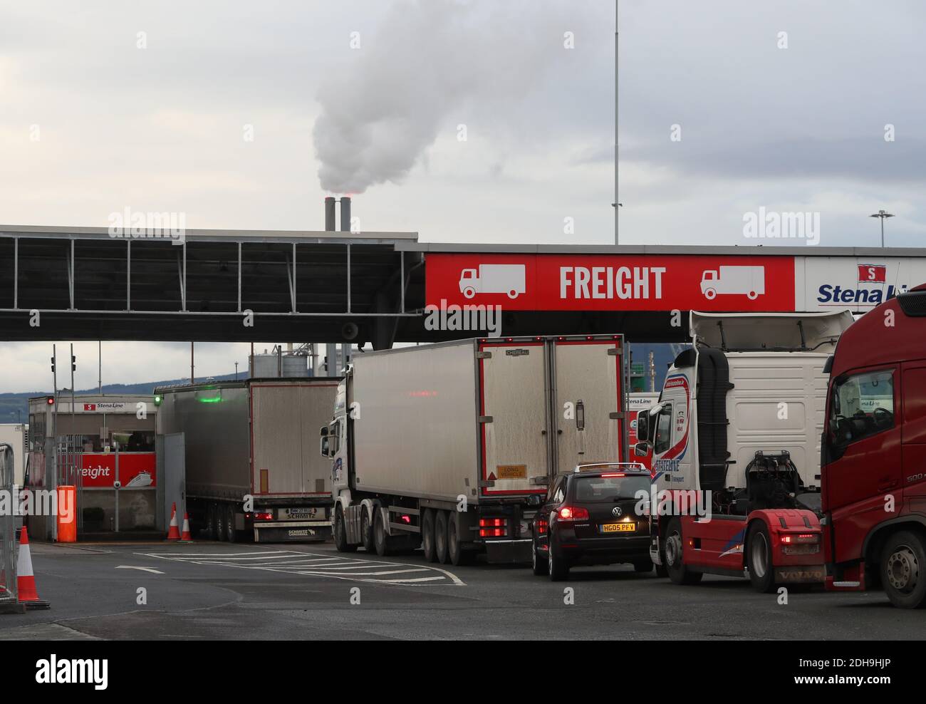 Freight trucks at Dublin Port in the Republic of Ireland Stock Photo ...
