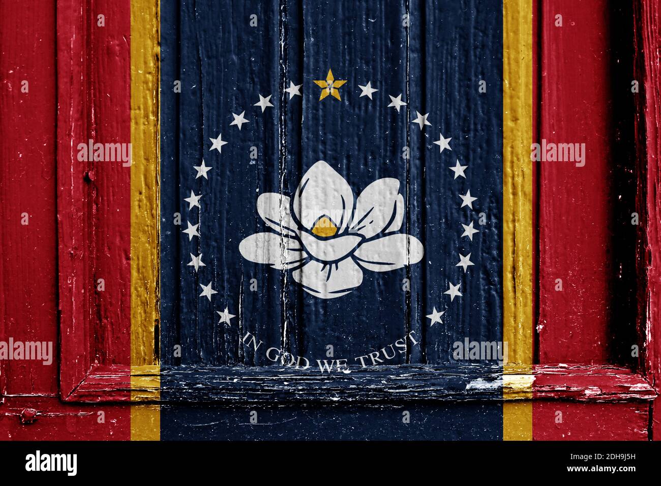 Flag of Mississippi on wooden frame Stock Photo - Alamy
