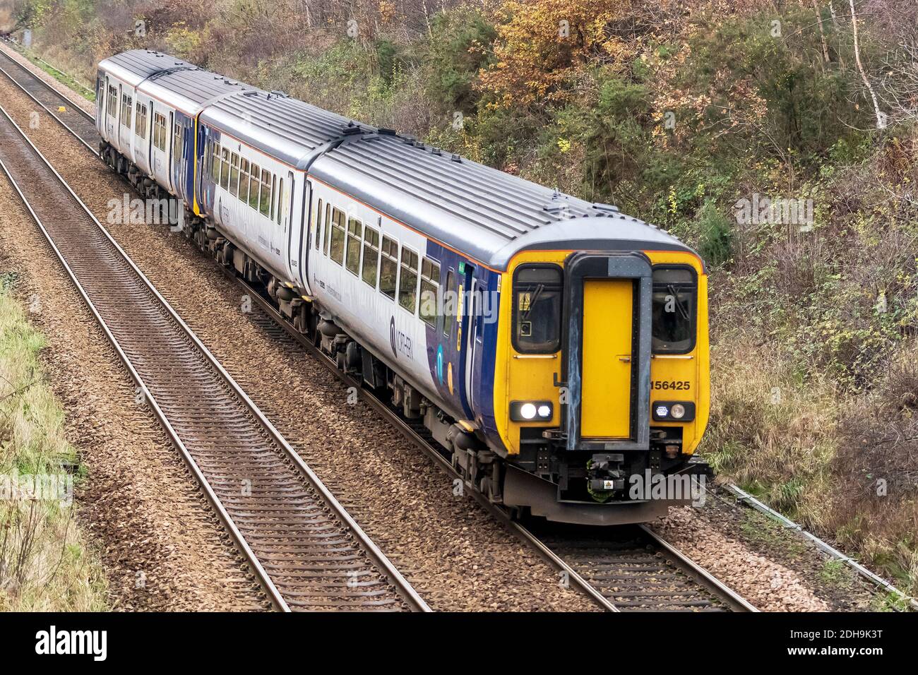 A British Rail Class 156 Super Sprinter diesel multiple unit train Stock Photo - Alamy