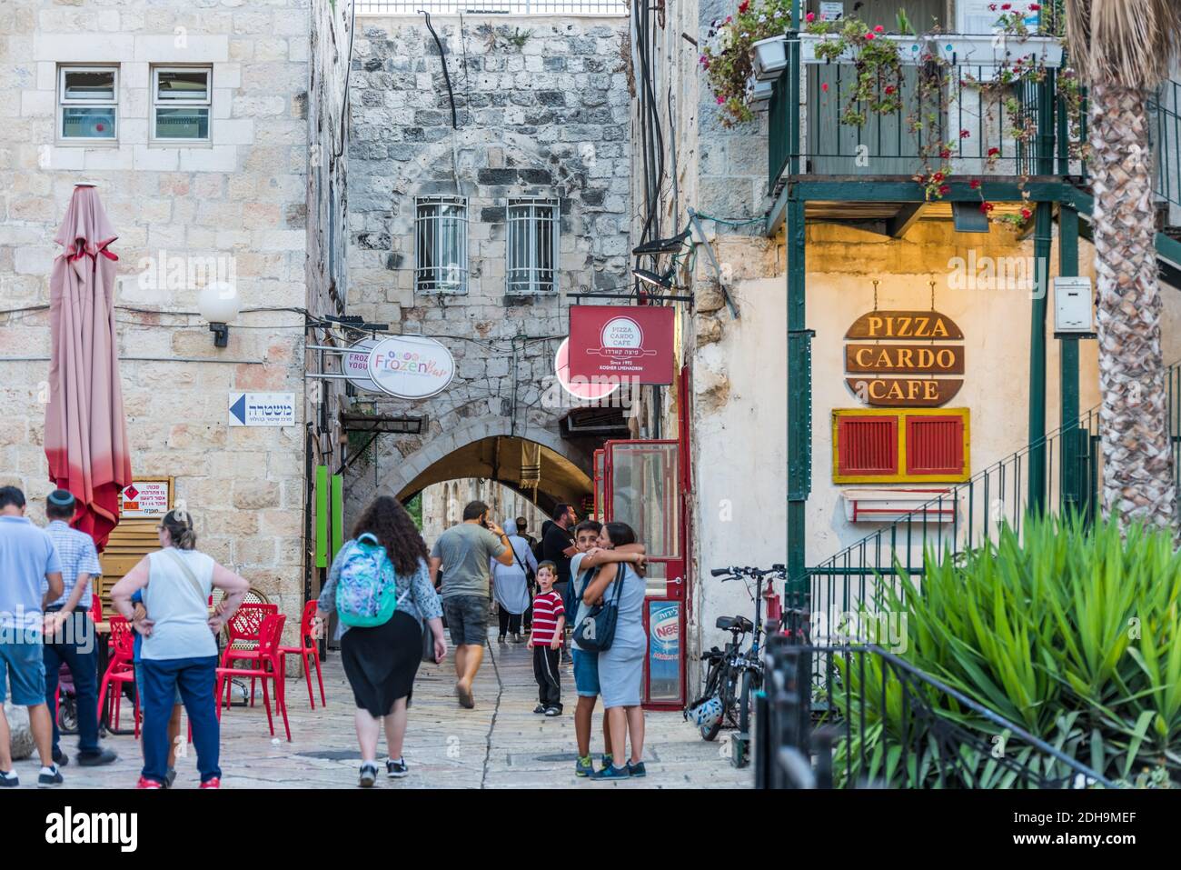 Street view of old street of Jewish quarter in the old city of ...
