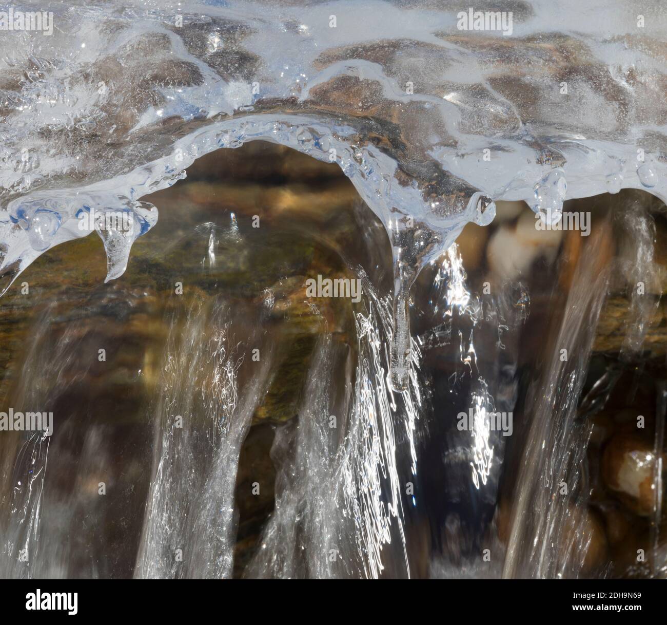 Small cascade covered in ice after the bomb cyclone in North Carolina ...