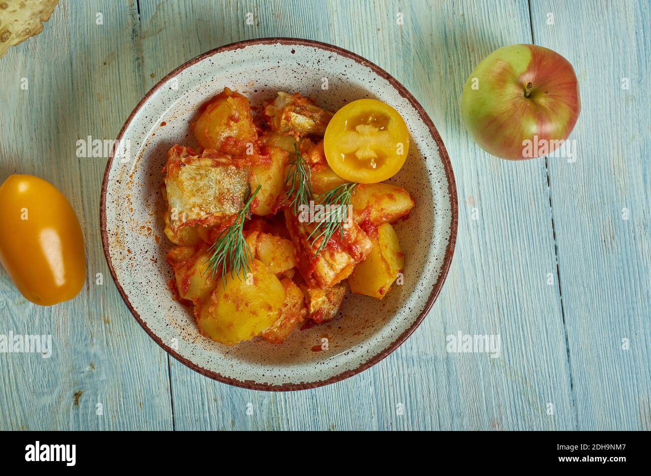 Italian Baccala con patate Stock Photo - Alamy