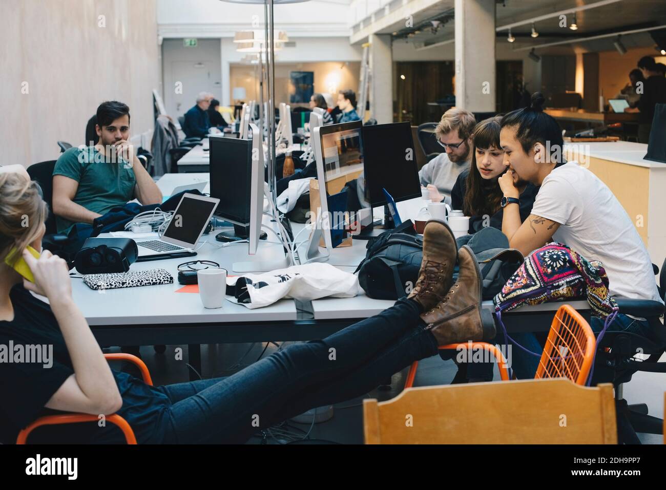 Computer desk feet hi-res stock photography and images - Alamy